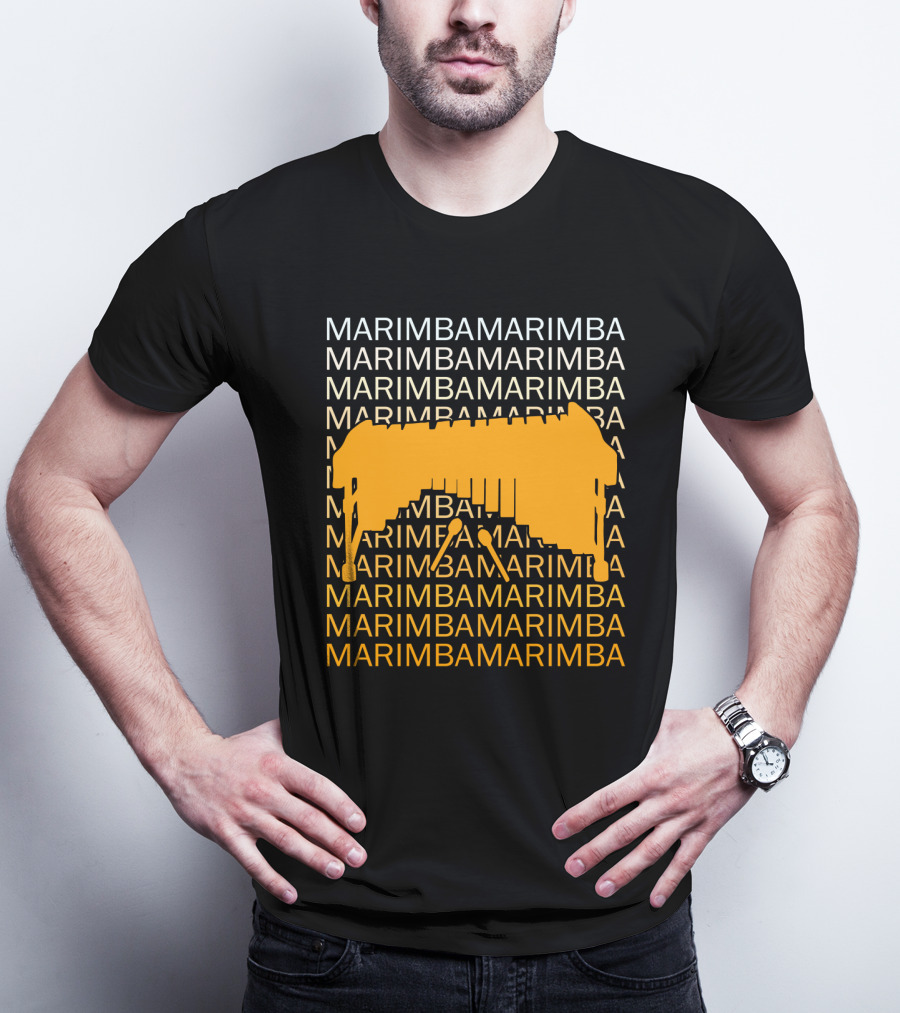Marimba Marimba Marimba Yellow Instrument T-Shirt