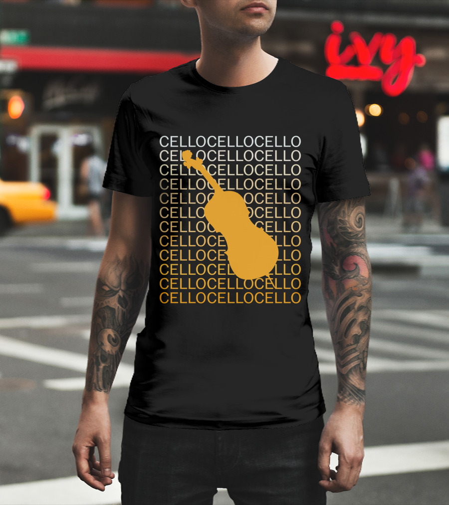 Cello Repeated Bold Pattern With Orange T-Shirt