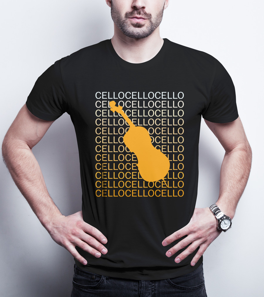 Cello Repeated Bold Pattern With Orange T-Shirt
