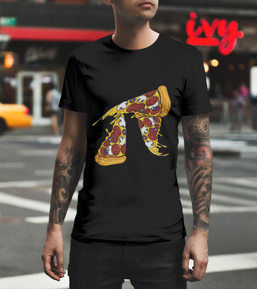 Pi Day Pizza Pi Funny Math Food 3.14 Melted Cheese Slice T-Shirt