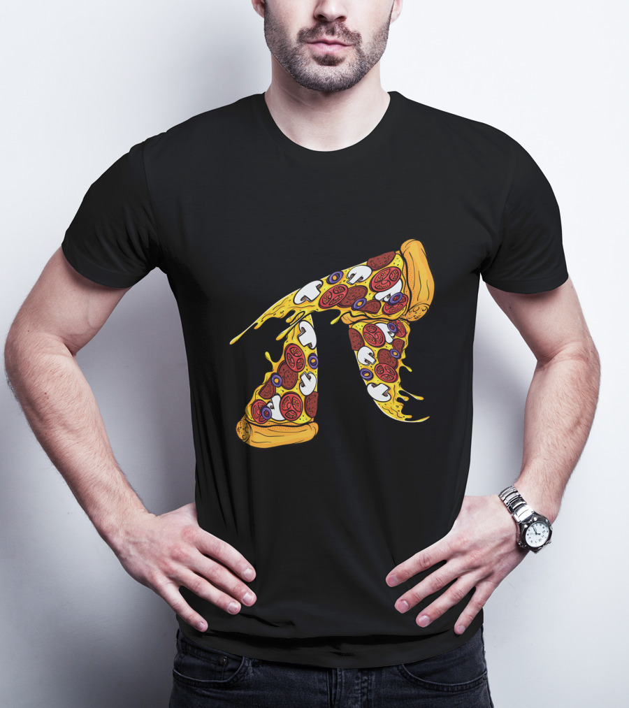 Pi Day Pizza Pi Funny Math Food 3.14 Melted Cheese Slice T-Shirt