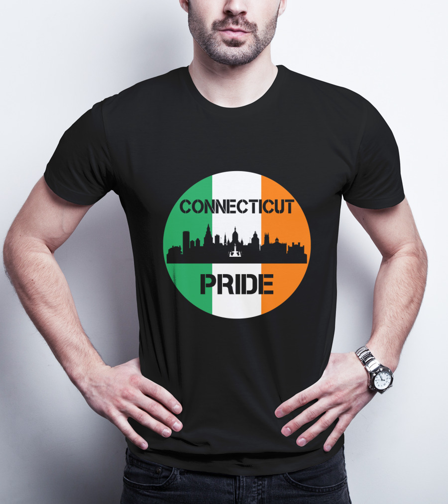 Connecticut Pride Skyline Irish Flag T-Shirt