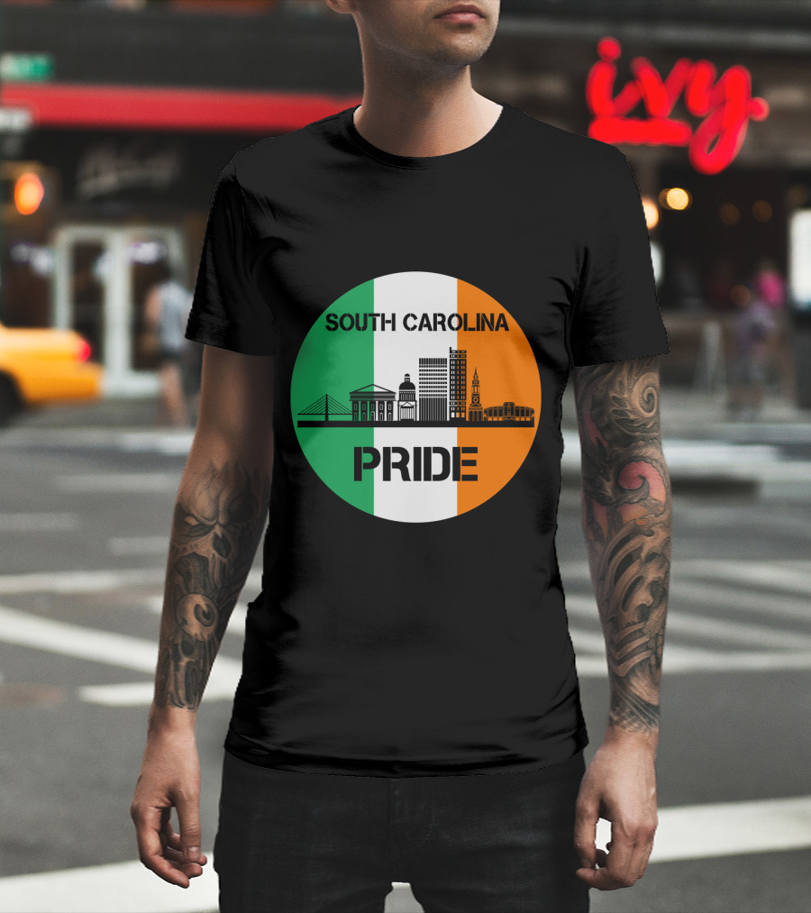 South Carolina Pride Skyline With Irish Flag Elements T-Shirt