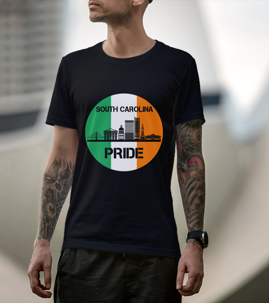 South Carolina Pride Skyline With Irish Flag Elements T-Shirt