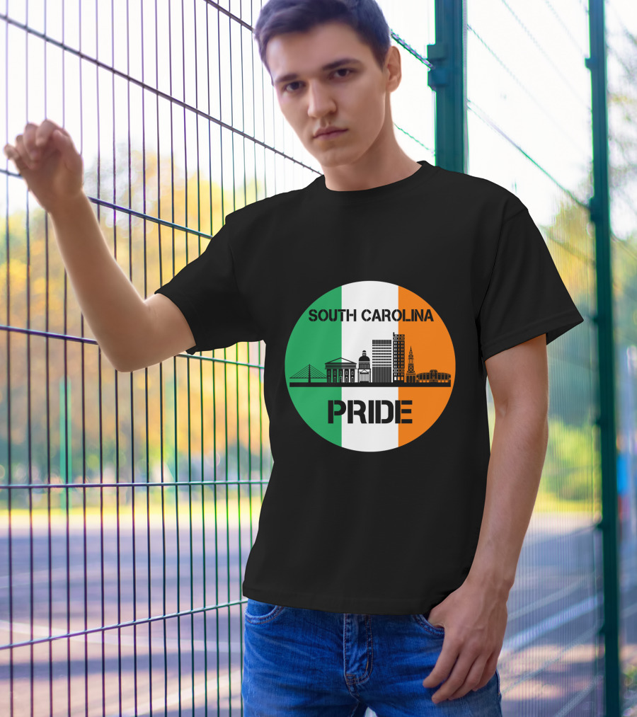 South Carolina Pride Skyline With Irish Flag Elements T-Shirt