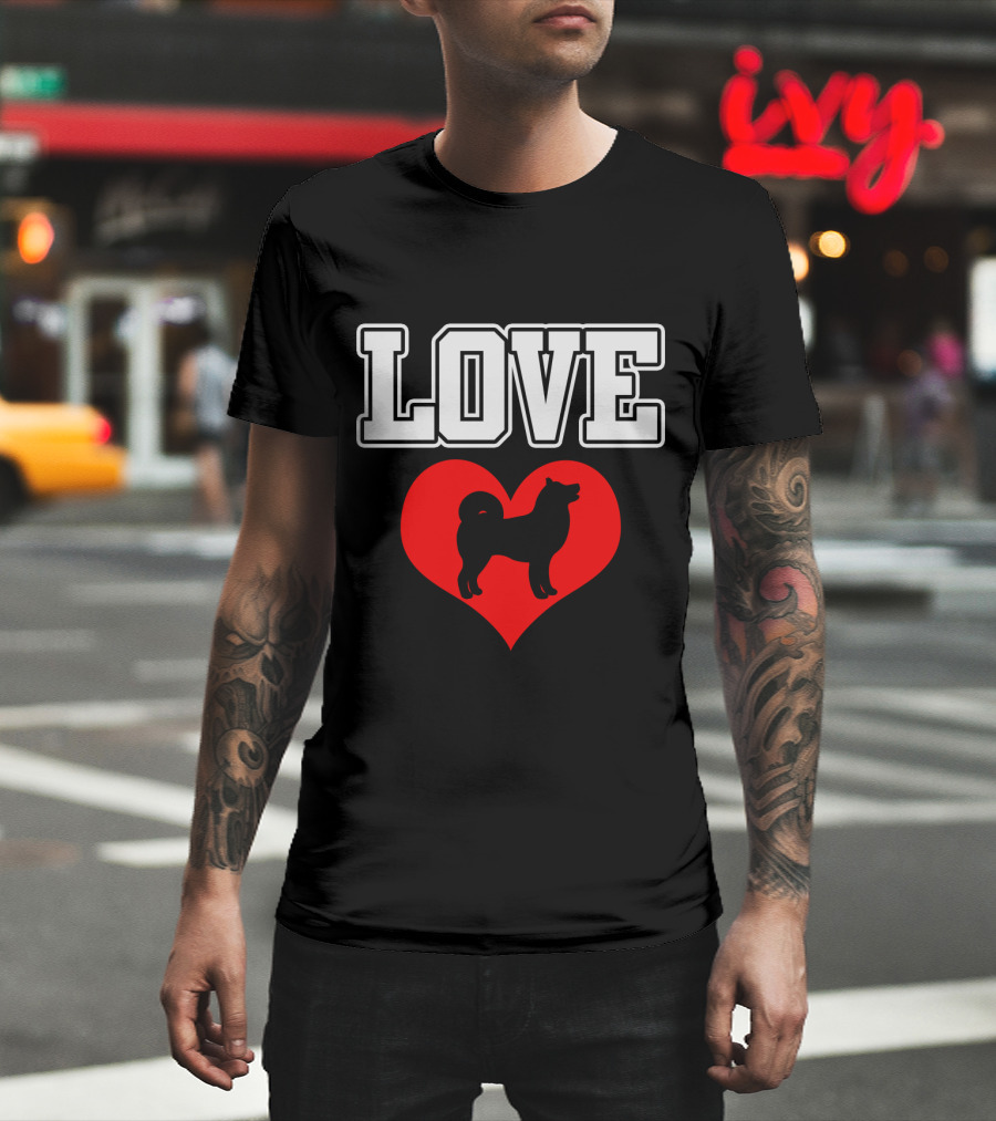 LOVE Heart Shiba Inu Dog Pet Lover T-Shirt