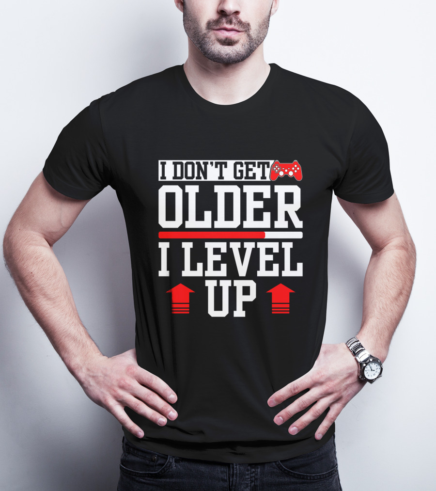 I Don't Get Older I Level Up Gamer Birthday Controller Retro T-Shirt
