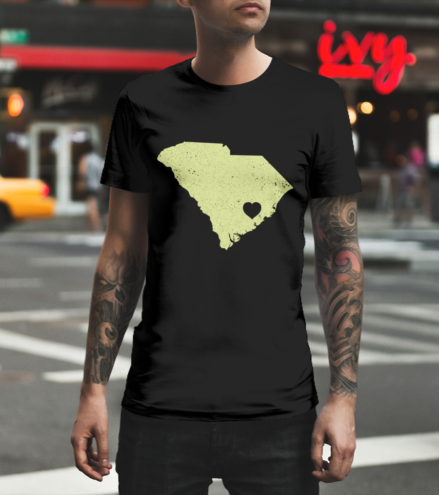South Carolina Map Heart Charleston Love T-Shirt