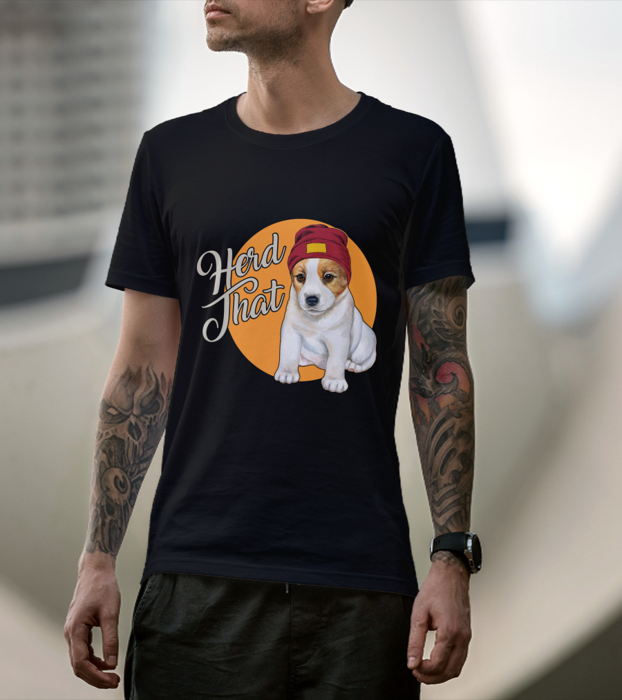 Herd That Jack Russell Dog In Cute Beanie For Animal Lovers T-Shirt