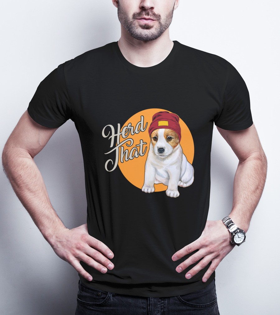 Herd That Jack Russell Dog In Cute Beanie For Animal Lovers T-Shirt
