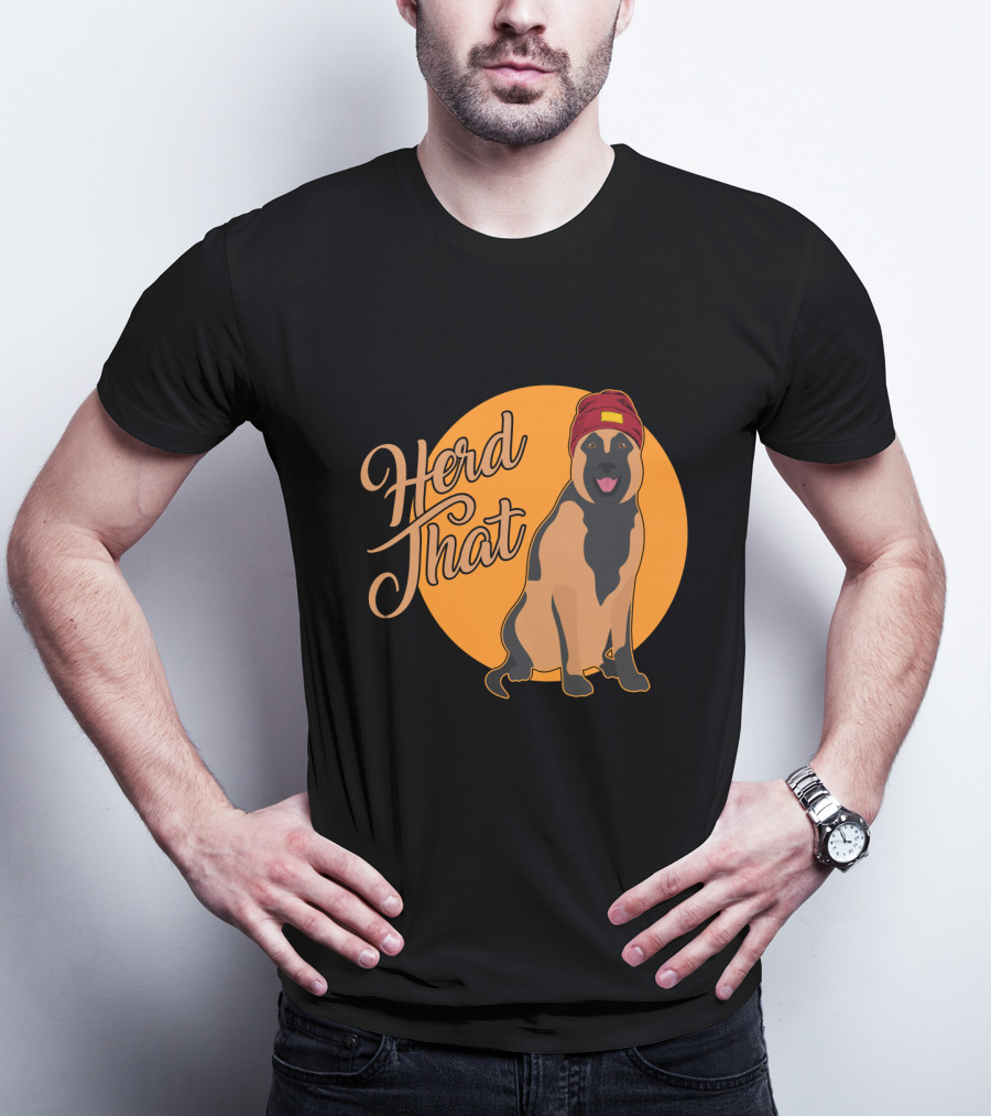 Herd That Belgian Malinois Funny Animal Lover Dog Wearing Hat T-Shirt
