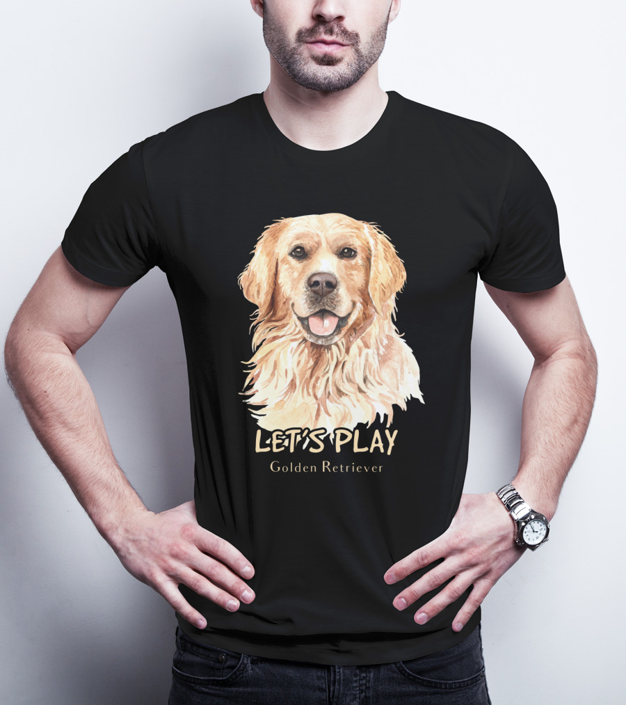 LET'S PLAY Golden Retriever Dog Watercolor T-Shirt