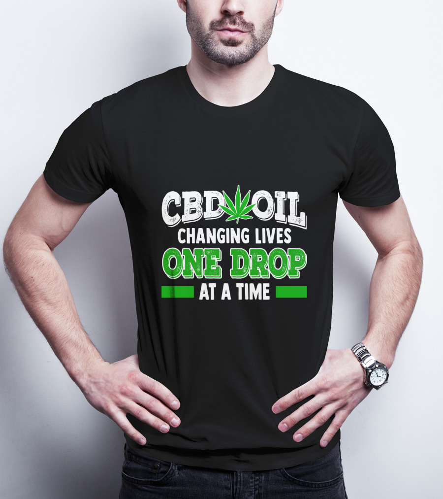 CBD Oil Changing Lives One Drop At A Time Leaf T-Shirt