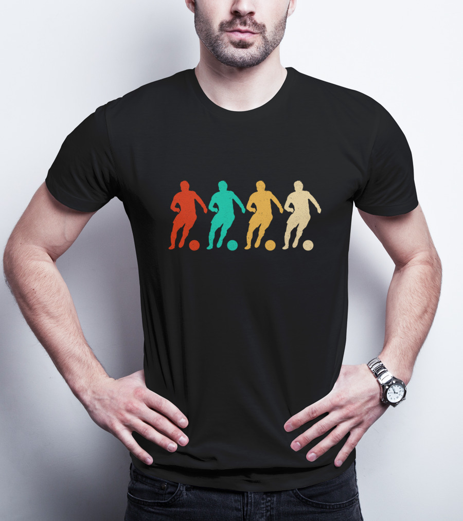 Vintage Soccer Silhouettes Retro Players T-Shirt