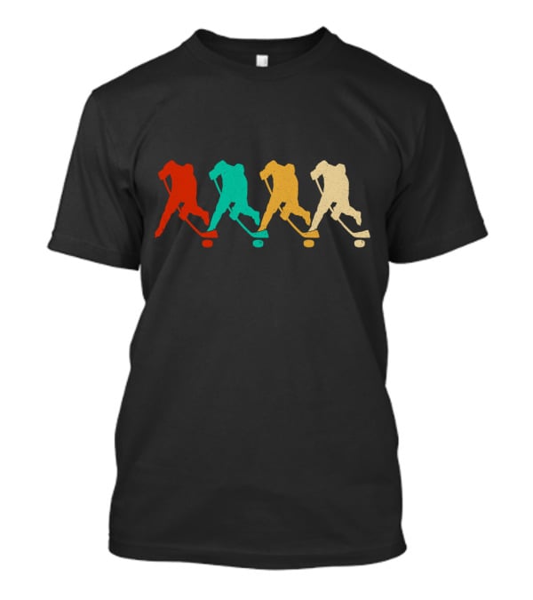 Vintage Hockey Silhouettes Retro Sports Colors T-Shirt