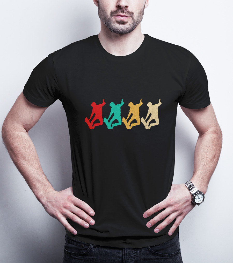 Vintage Skateboarding Silhouette Retro Colors T-Shirt