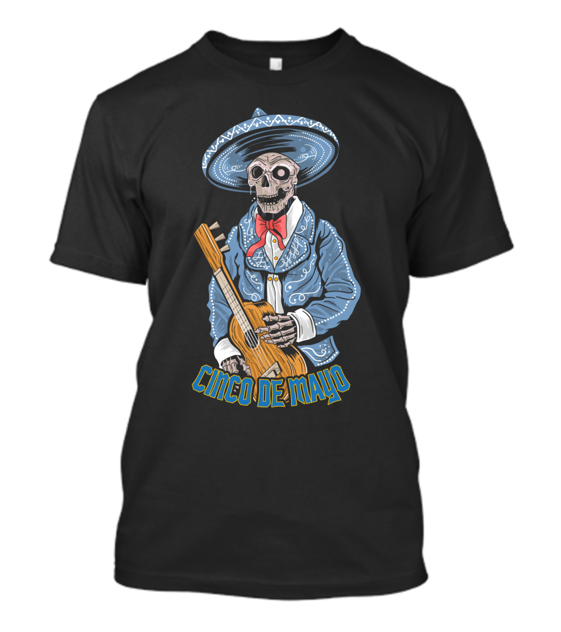Cinco De Mayo Skull Mariachi With Guitar T-Shirt