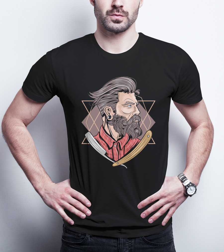 Funny Barber Vintage Hipster Stylized T-Shirt