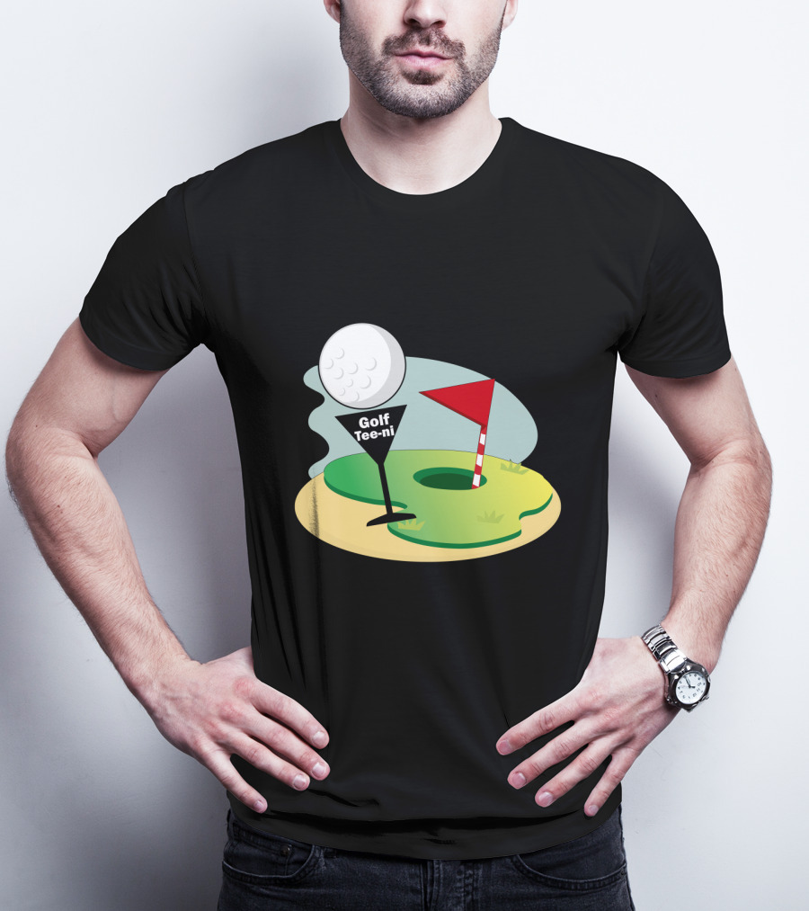 Golf Tee-ni Golf Ball Green Flag Hole T-Shirt