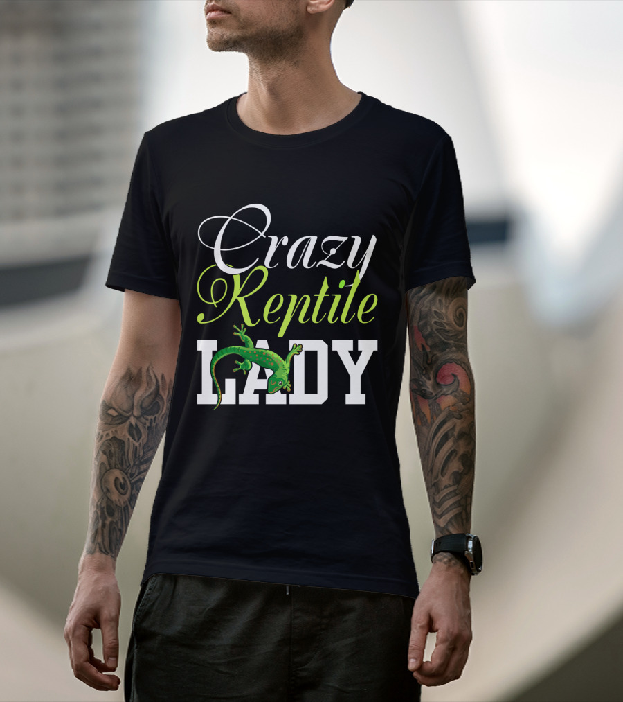 Crazy Reptile Lady Green Gecko T-Shirt