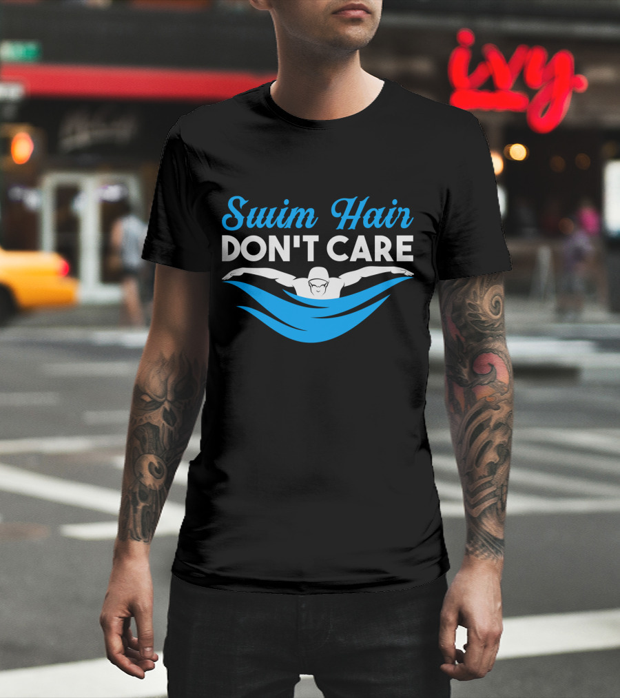 Swim Hair Don't Care Competitive Wave T-Shirt