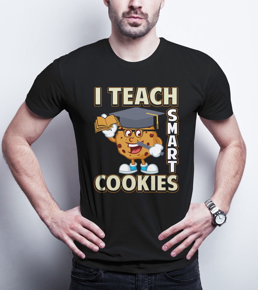 I Teach Smart Cookies Graduation Cap Book Teacher T-Shirt