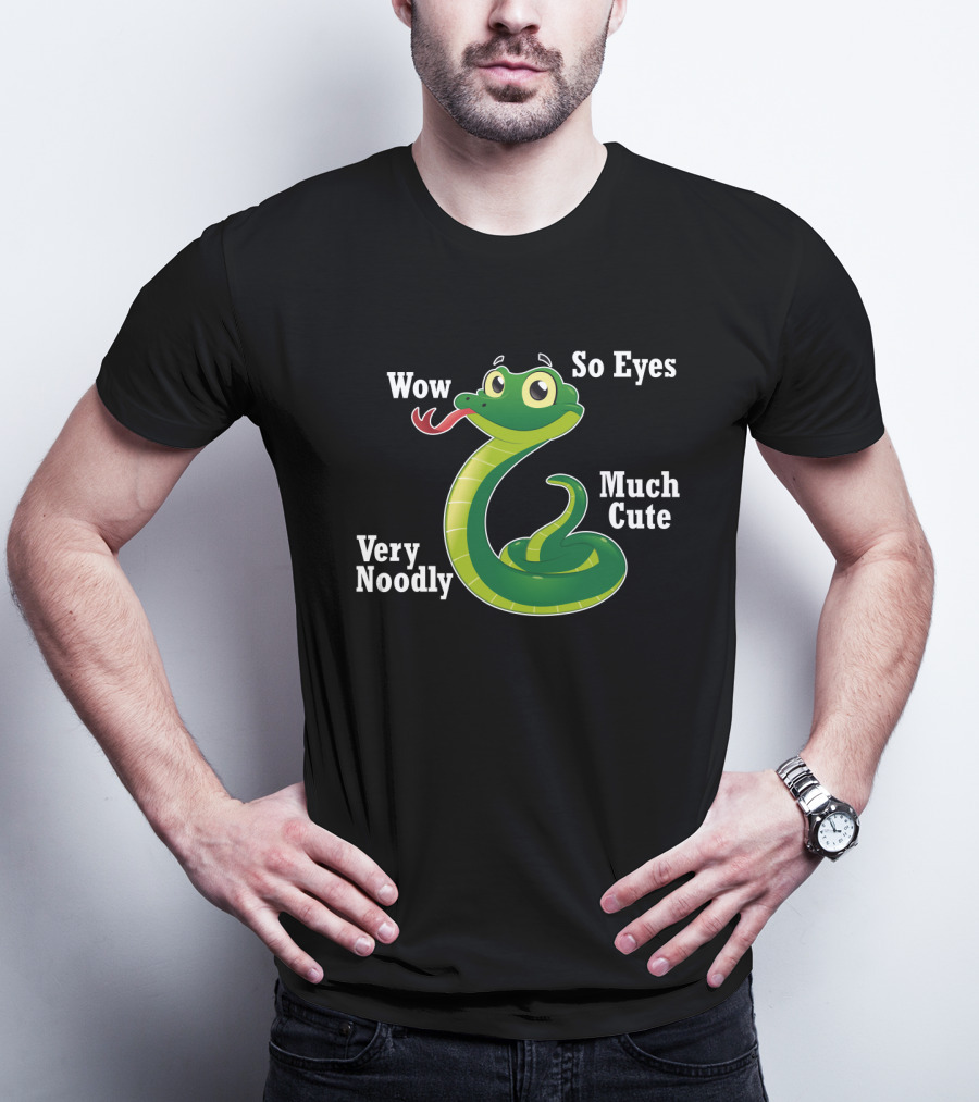 Wow Very Noodly So Eyes Much Cute Funny Snake T-Shirt
