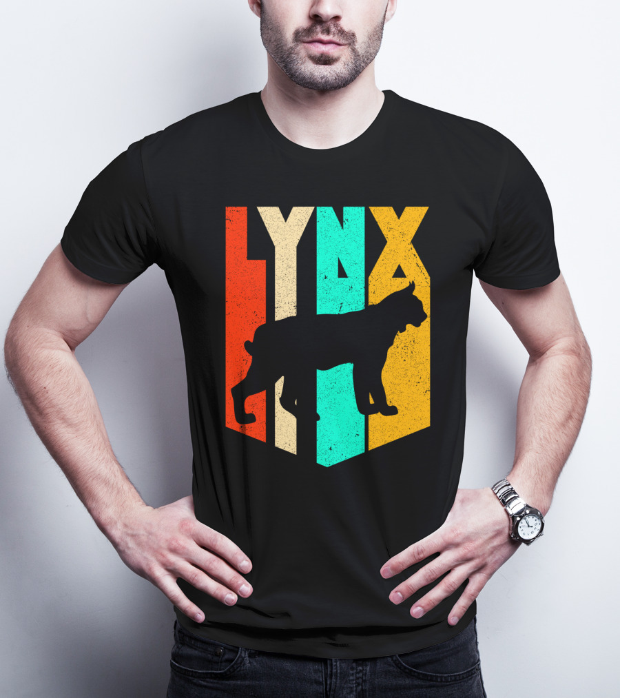 LYNX Retro Wildlife Silhouette Typography T-Shirt