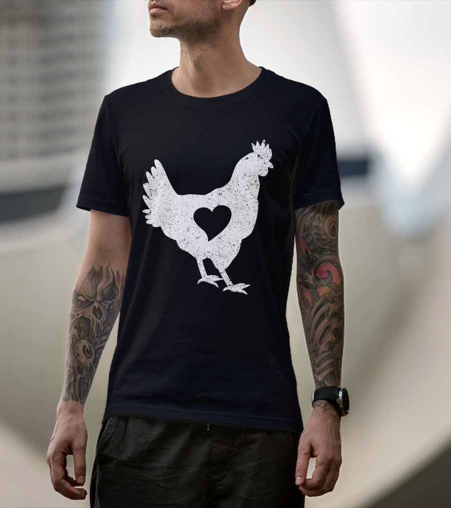 Love Chicken Heart Cutout T-Shirt