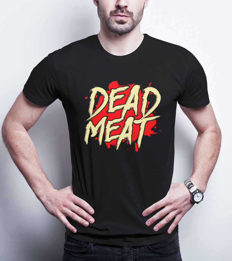 Dead Meat Bold Red Splatter Text T-Shirt
