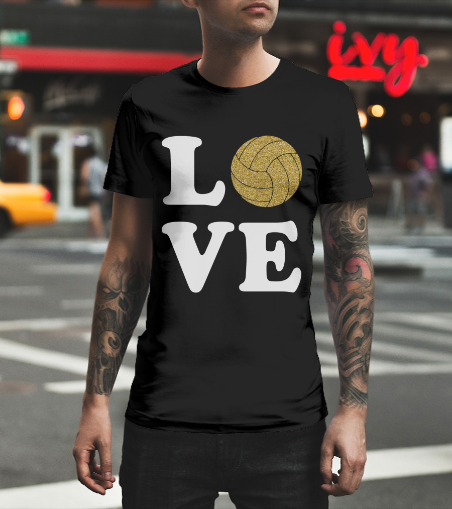 LOVE Volleyball Glitter Ball T-Shirt
