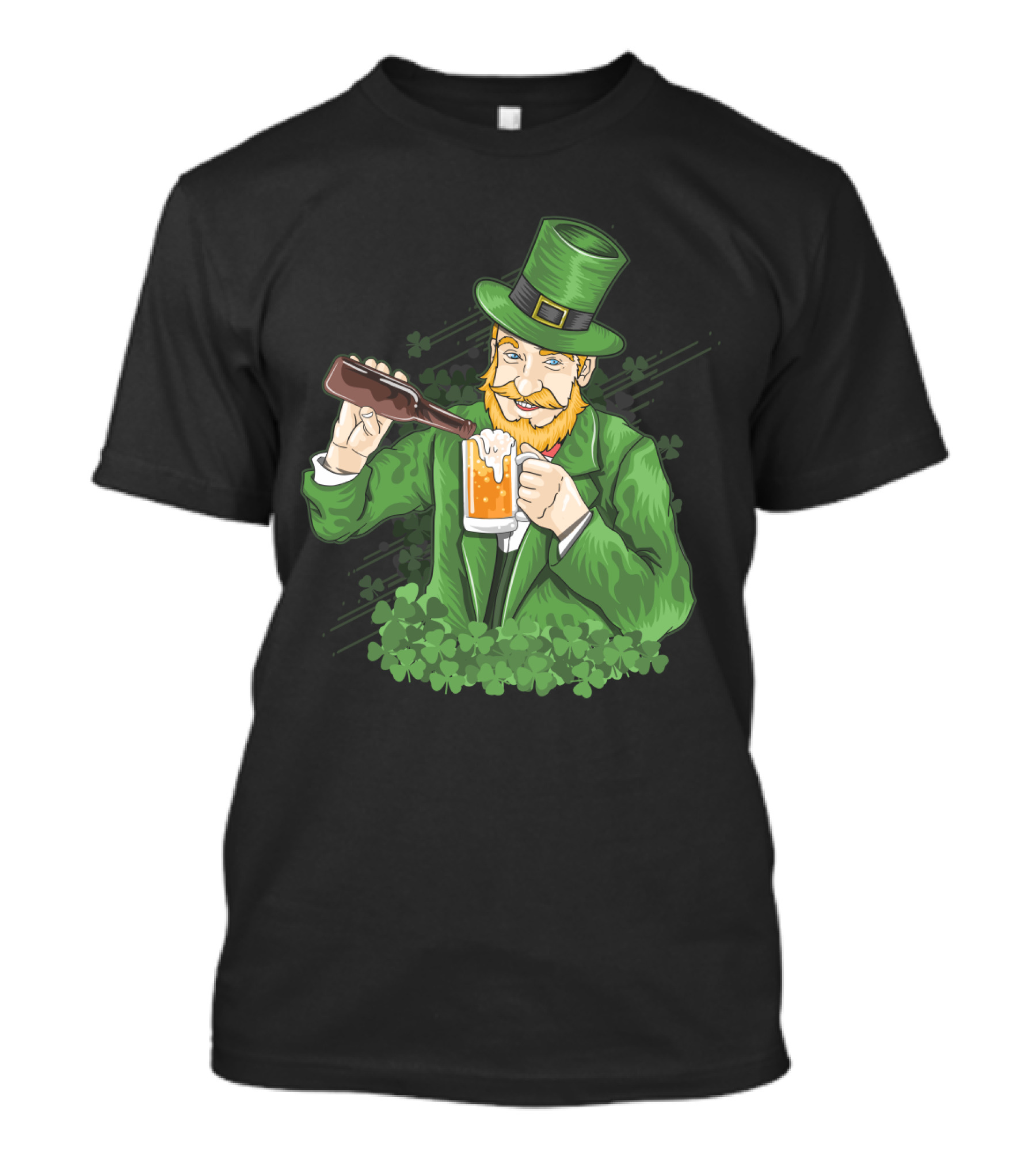 St Patrick's Day Leprechaun Pouring Shamrock Beer T-Shirt