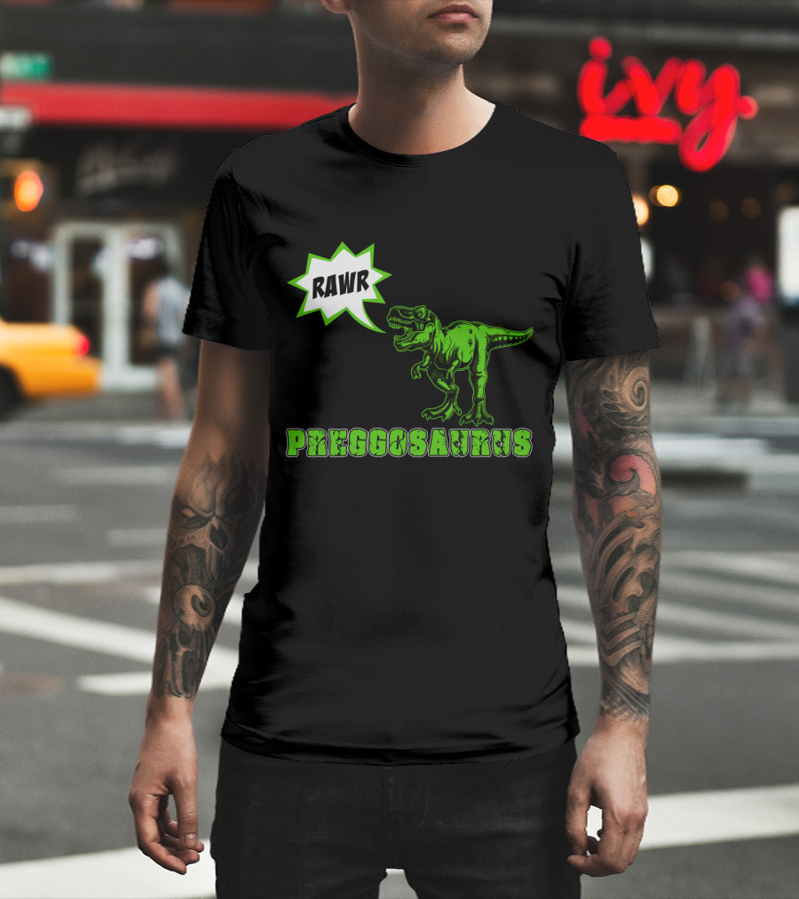 RAWR Preggosaurus T-Rex Fun T-Shirt