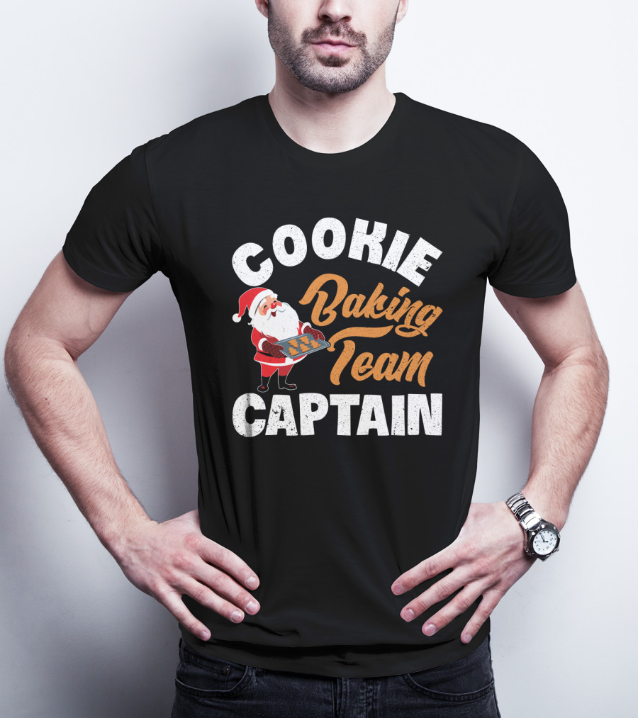 COOKIE BAKING TEAM CAPTAIN SANTA CLAUS HOLIDAY SPIRIT T-Shirt