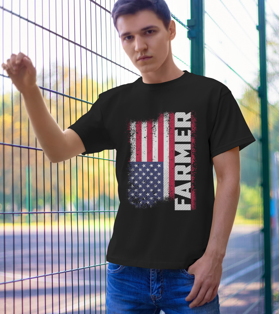 FARMER USA Flag American T-Shirt