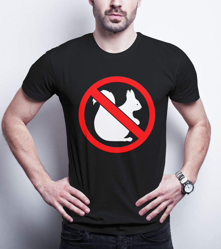 No Squirrel Symbol With Prohibition Sign T-Shirt