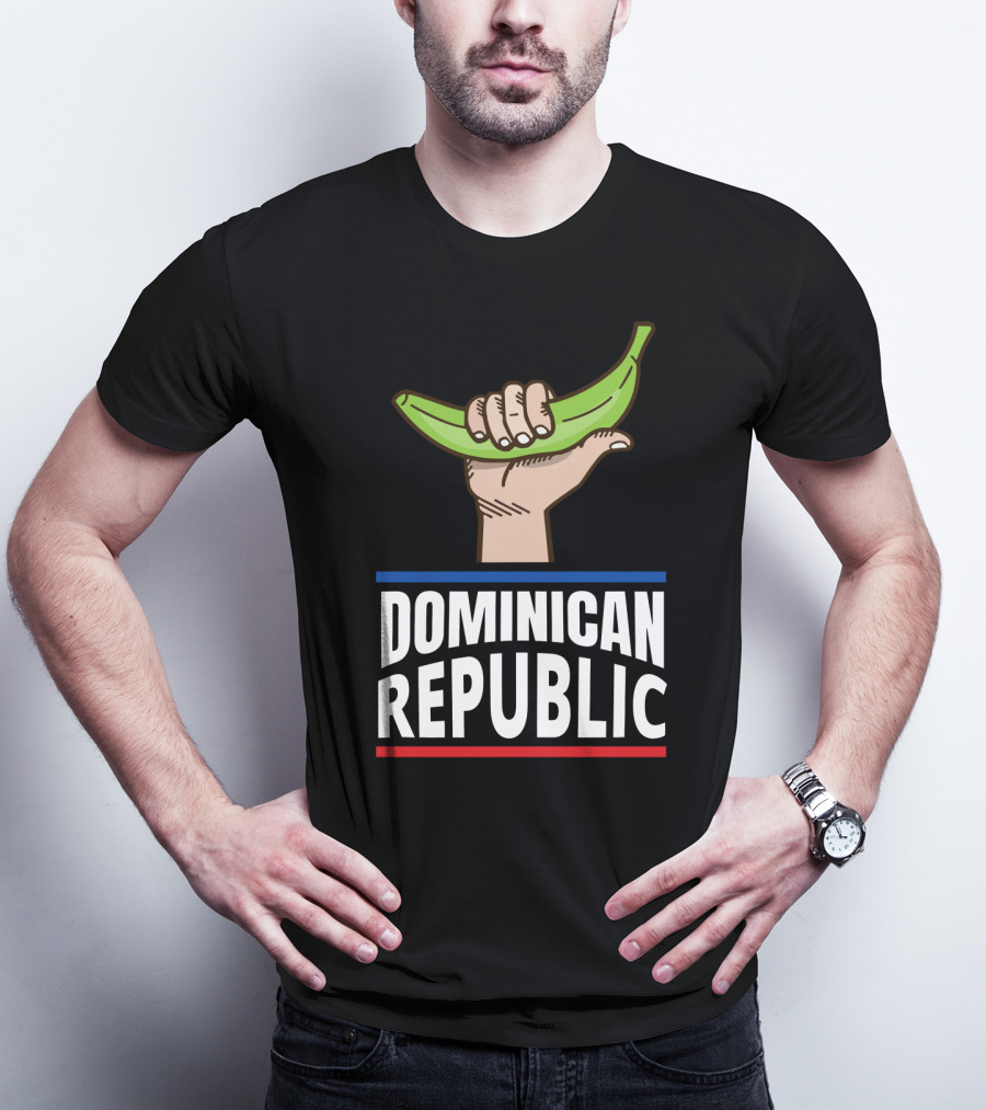 Dominican Republic Baseball Bandera Dominicana Hand Holding Banana T-Shirt