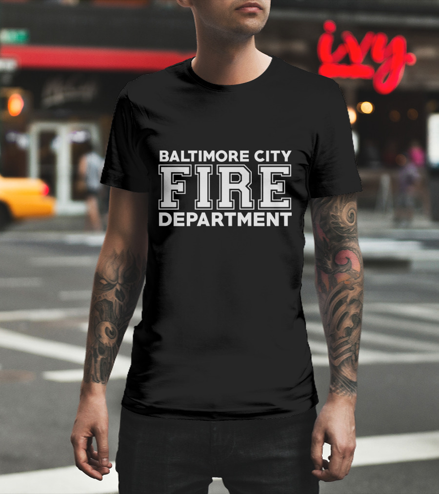 Baltimore City Fire Department Maryland Firefighter Enthusiast Wear T-Shirt