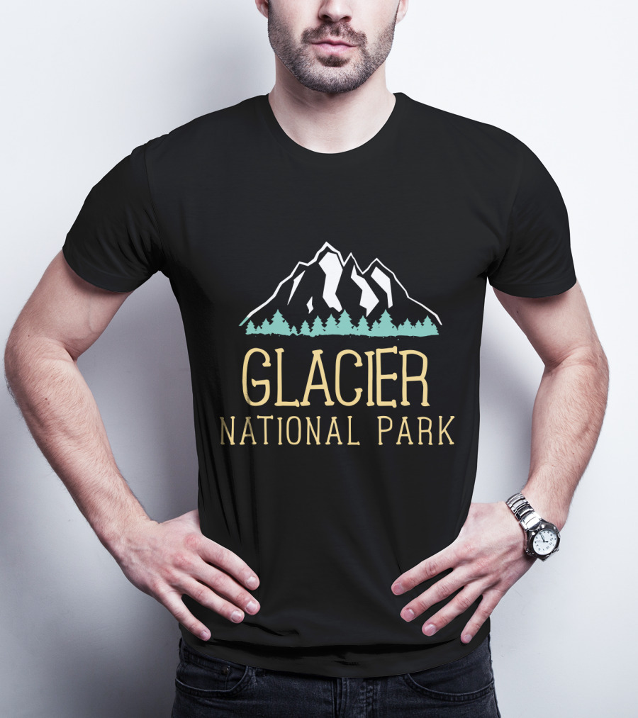 Glacier National Park Vintage Mountain Hiking T-Shirt