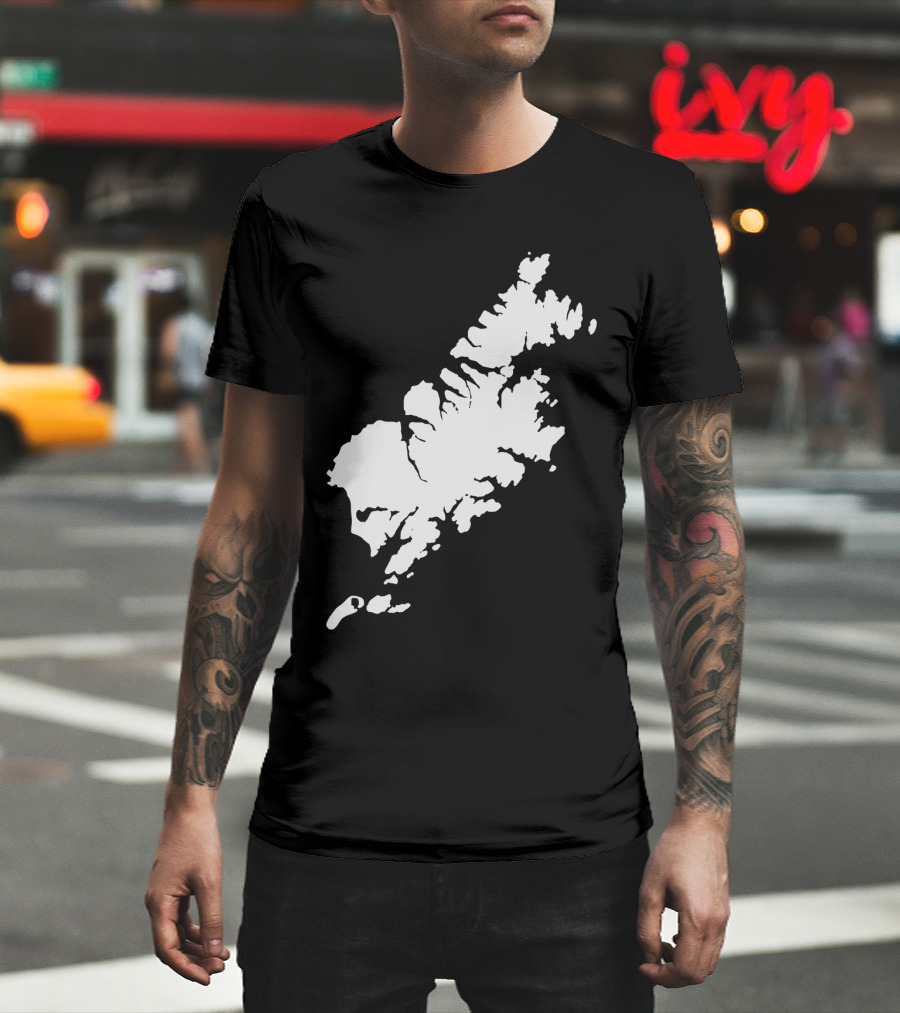 Kodiak Island Alaska Map Outline Home State T-Shirt