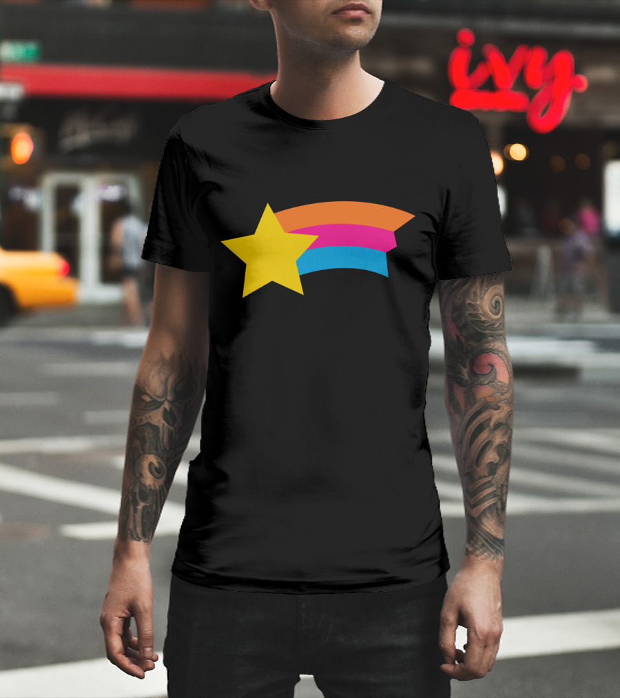 Lorch Street Vibrant Shooting Star Rainbow Stripe T-Shirt