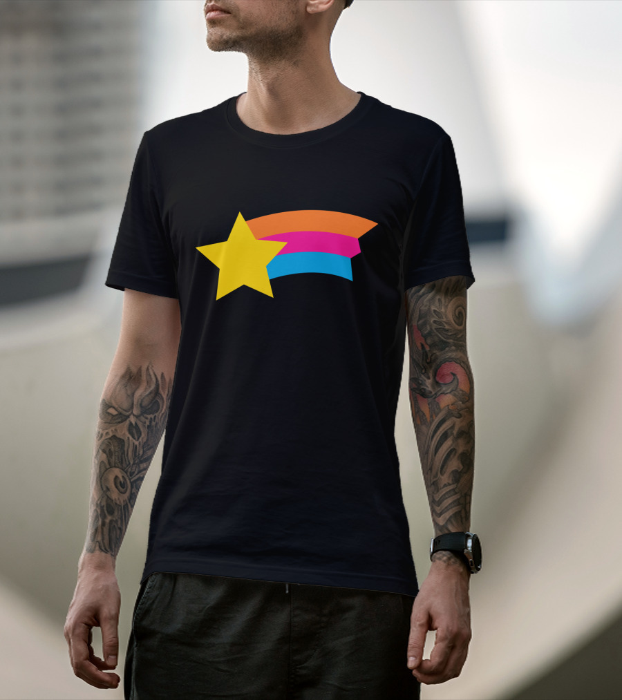Lorch Street Vibrant Shooting Star Rainbow Stripe T-Shirt