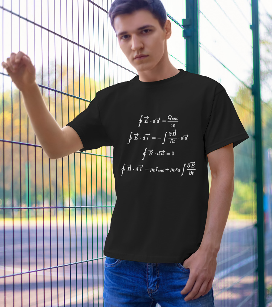 Maxwell's Equations Integral Form Physics Teacher Equations T-Shirt