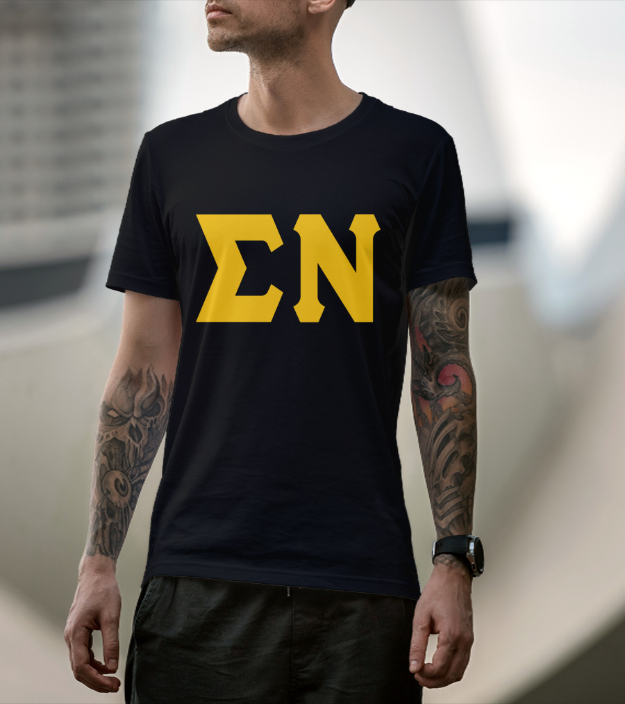 Mens Sigma Greek Letters ΣΝ T-Shirt