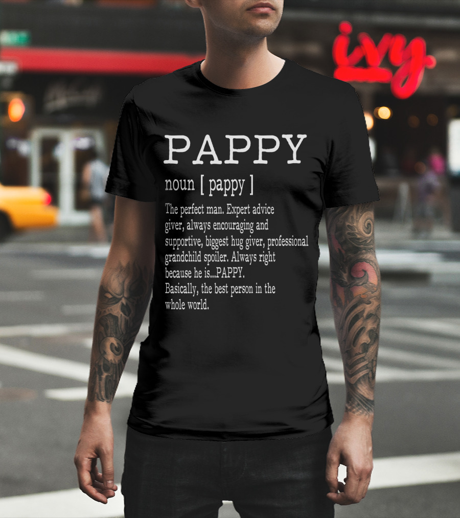 Pappy Noun Definition The Perfect Expert Advice Giver Encouraging Spoiler Hug Giver Best Person T-Shirt