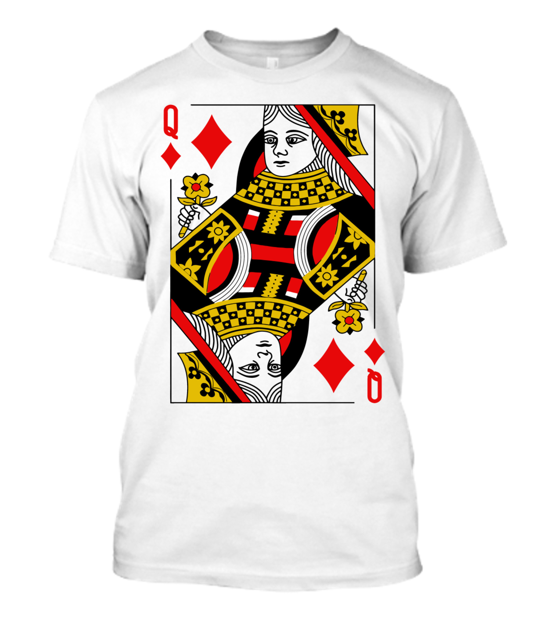 Queen Of Diamonds Poker Card Halloween Group Costume T-Shirt