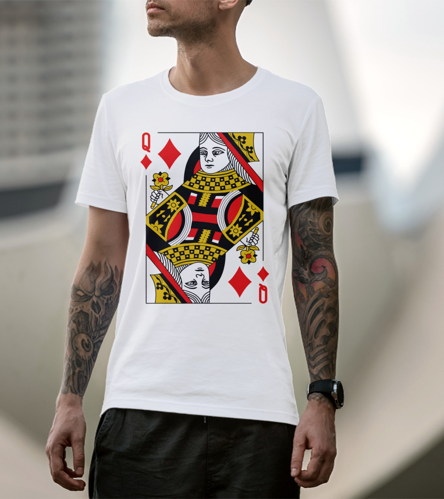 Queen Of Diamonds Poker Card Halloween Group Costume T-Shirt