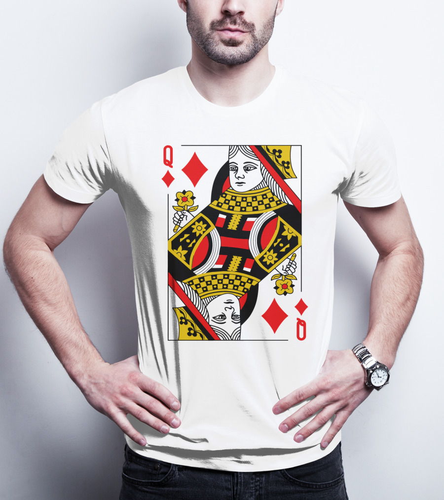 Queen Of Diamonds Poker Card Halloween Group Costume T-Shirt