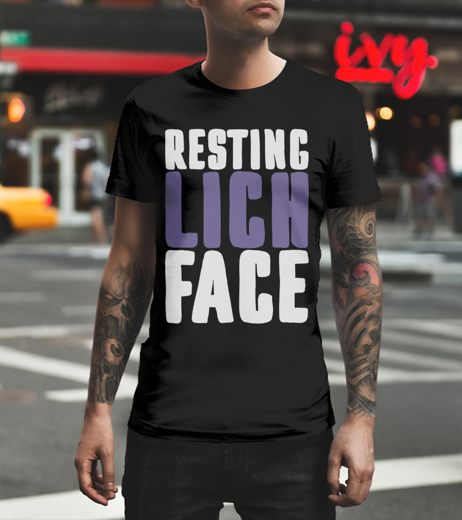 Resting Lich Face Dungeons Dragons Humor T-Shirt