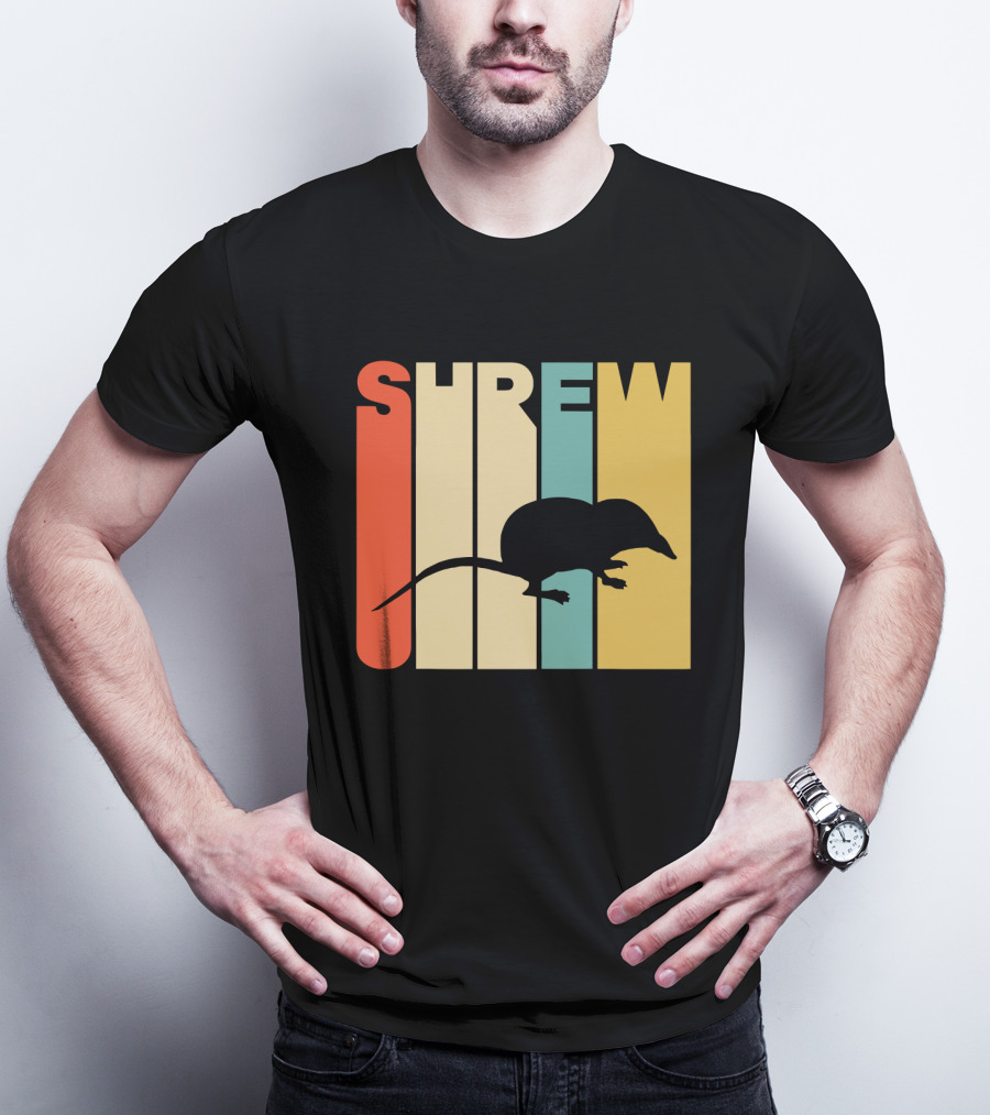 SHREW Silhouette Retro Stripe Color T-Shirt